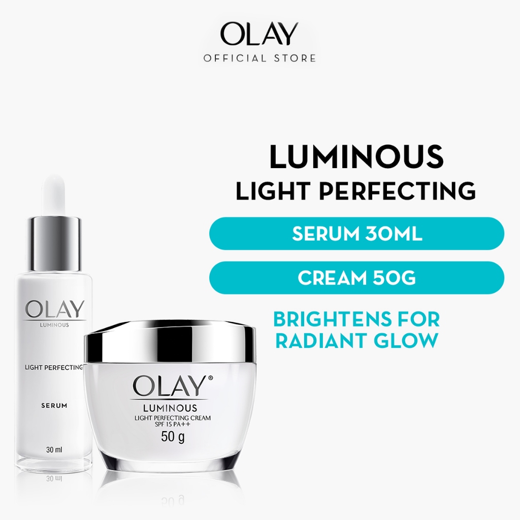 [Bundle of 2] Olay Luminous Light Perfecting Serum 30ml + Cream 50G ...
