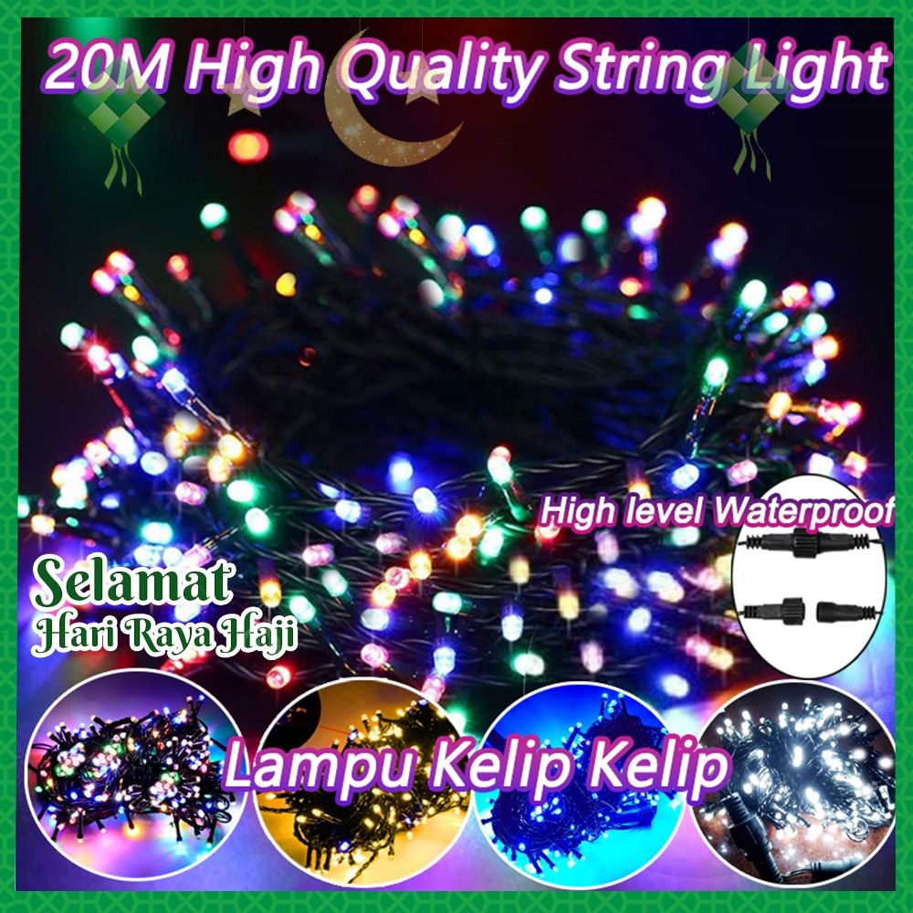 Lampu Raya 20Meter Black wire Led Light Strip Outdoor Waterproof Lampu ...