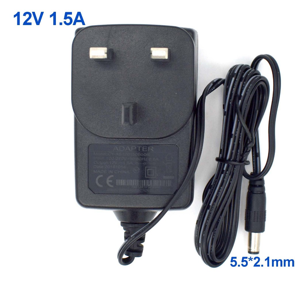 Power adapter 12V 1.5A 5.5mm x 2.1mm Level V modem router 1.2A, 1200mA ...