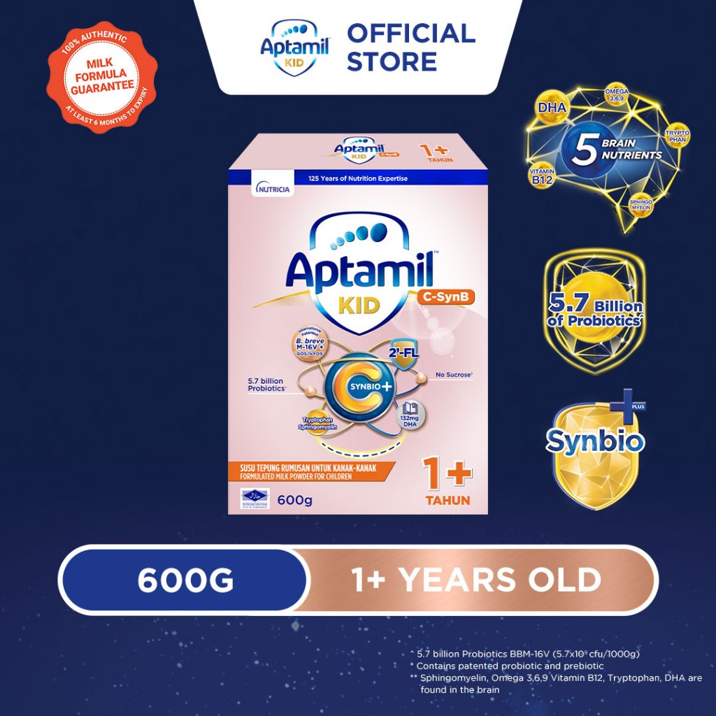 Aptamil KID C-SynB Growing Up Formula 1+ Years (600g) (Susu, Milk ...