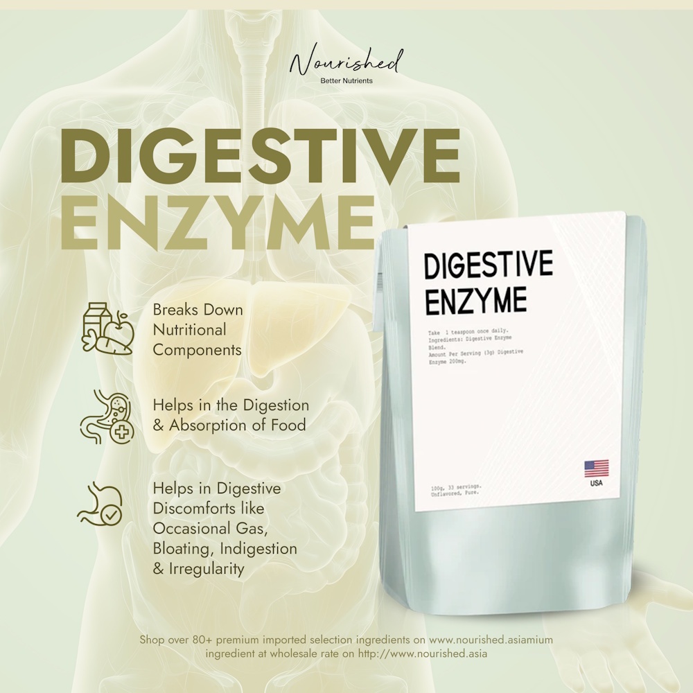 Nourished Digestive Enzyme Blend 200mg 66 Servings 200g (USA) | Shopee ...