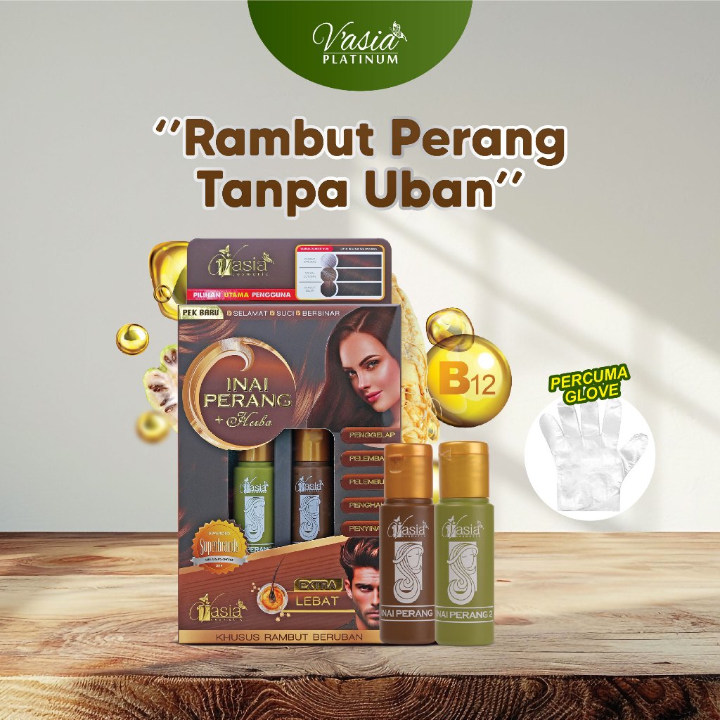 V'ASIA INAI PERANG + HERBA PERANG - Rambut Gelap Tanpa Uban | Shopee ...