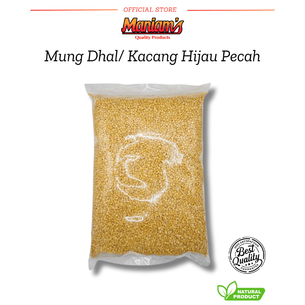 Yellow Split Mung Dhal/ Kacang Hijau Pecah Tanpa Kulit - 1kg | Shopee ...