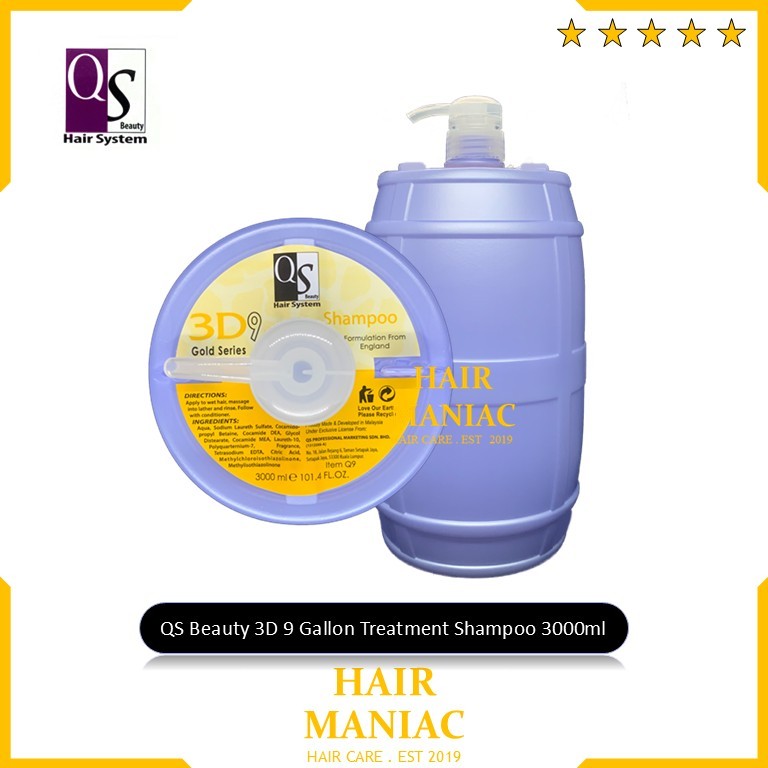 QS Beauty 3D9 Salon Gallon Treatment Shampoo 3000ML | Shopee Malaysia
