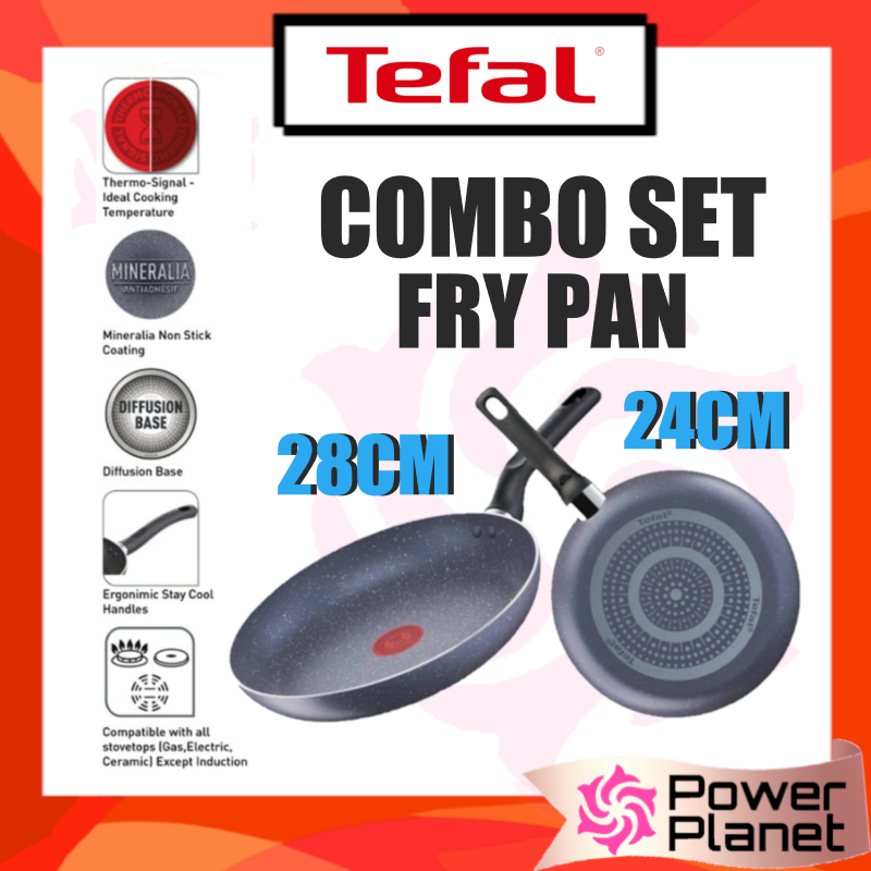 [COMBO SET] Tefal Natura Frypan 24cm B2260495 + 28cm B2260695 ( Non stick , Thermo-Signal ...