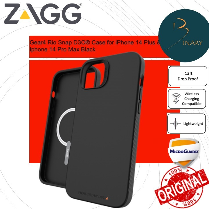 Gear4 Rio Snap D3O® Case for iPhone 14 Plus & IPhone 14 pro max - Black ...