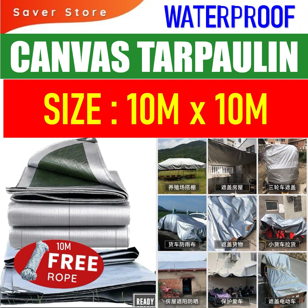 Sunscreen Tarp [10M x 10M] Tarpaulin Rainproof Cloth Waterproof ...