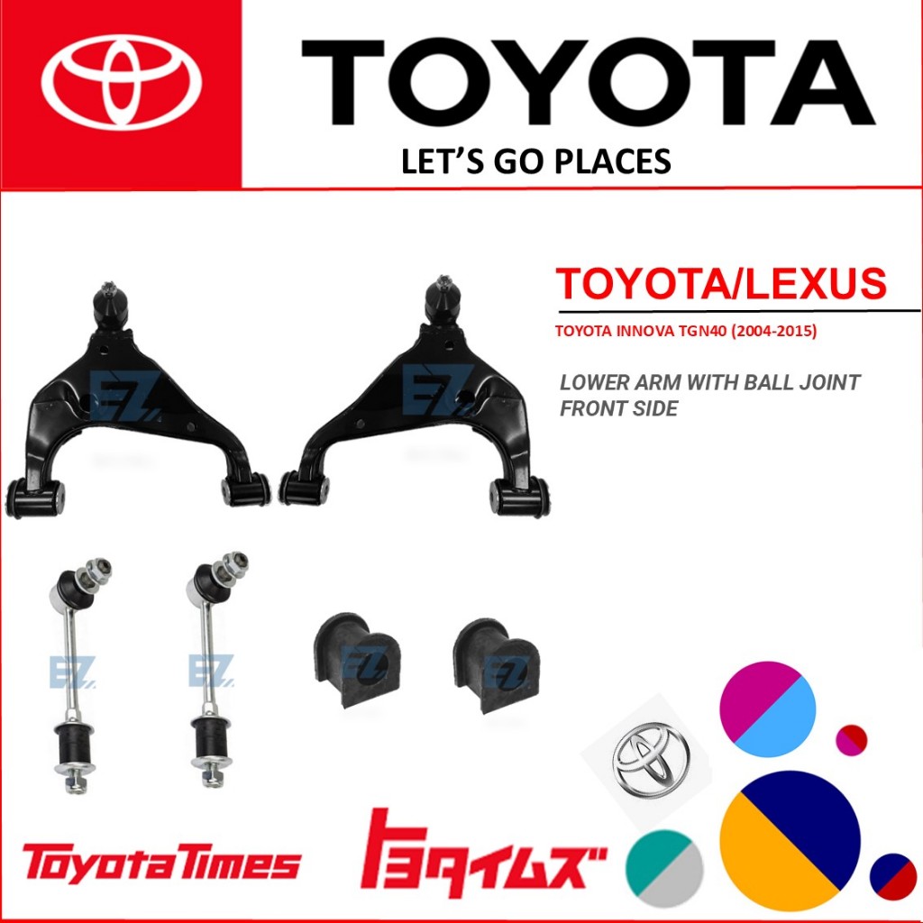 [6 IN 1] - FRONT LOWER ARM STABILIZER LINK BUSH TOYOTA INNOVA TGN40 ...