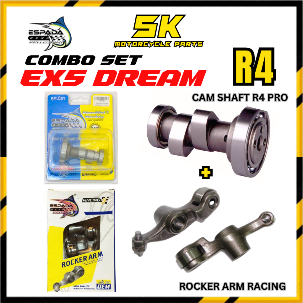 RACING CAM + ROCKER ARM EX5 DREAM WAVE100 COMBO SET SPEC 53MM 56MM ...