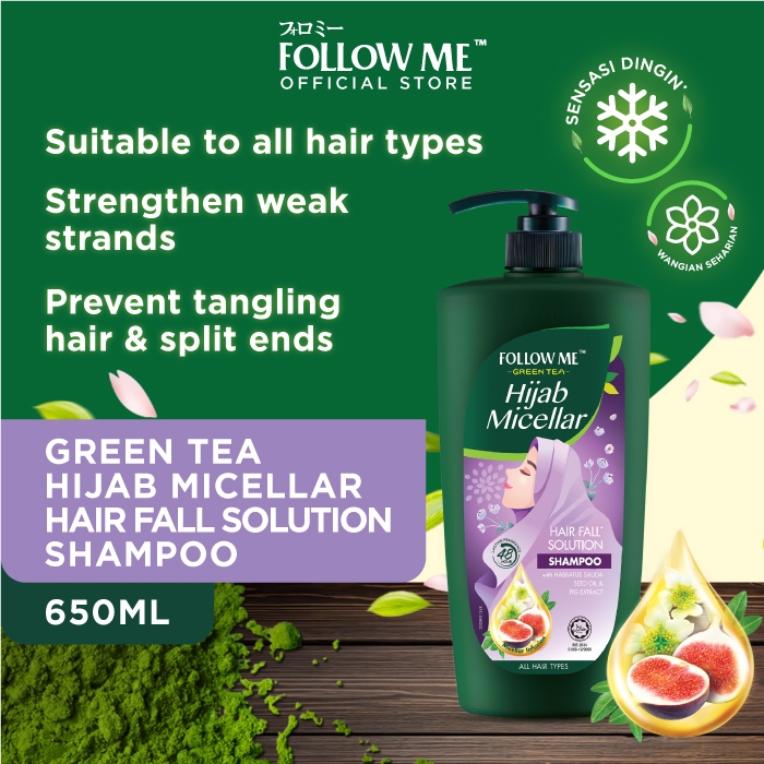 Follow Me Green Tea Hijab pH-Balanced Shampoo 650ml (Hair Fall Solution ...