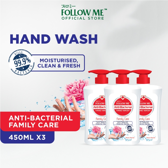 [TRIPLE PACK] FOLLOW ME Anti Bacterial Hand Wash - Family Care 450ml ...