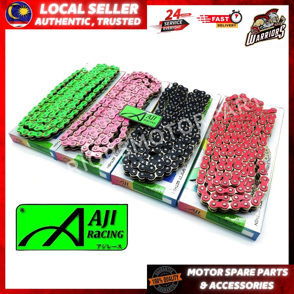 MOTORCYCLE RACING COLOUR CHAIN [AJI RACING] 415H-132L COLOURFUL GOLD ...