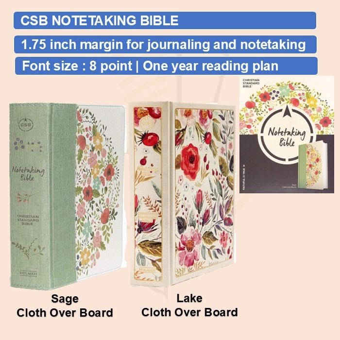 CSB Notetaking Bible | Black Letter | Wide Margin | Font 8 | Journaling Space | Reading Plan ...