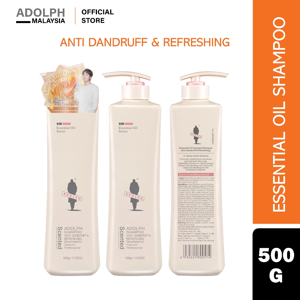 ADOLPH Essential Oil Shampoo Anti Dandruff & Refreshing 阿道夫祛屑舒爽洗发乳液 ...