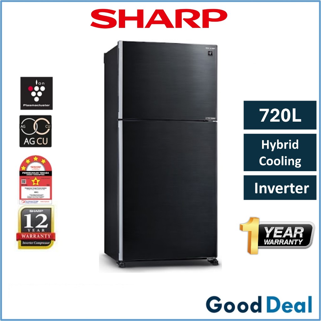 Sharp 801MFMK 720L Inverter 2 Doors Fridge Refrigerator Peti Sejuk ...