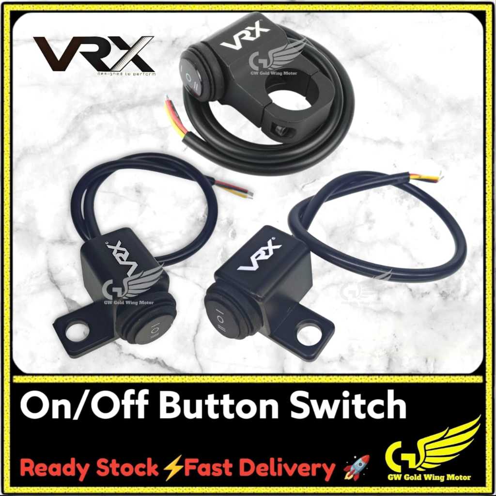 VRX ON OFF SWITCH BUTTON ROCKER SUIS TEKAN MOTORCYCLE WATERPROOF ...
