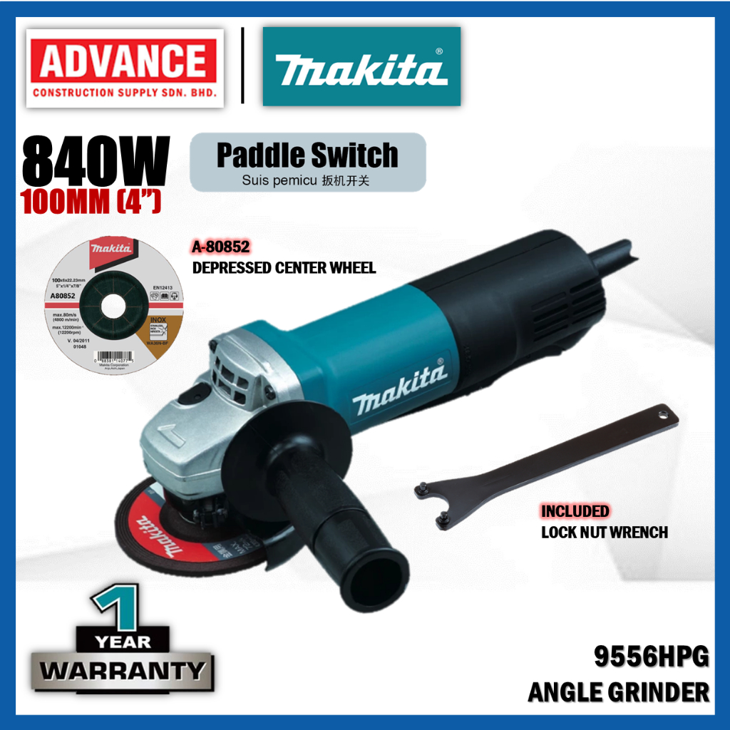 MAKITA 9556HPG Angle Grinder 100MM (4") ( Paddle Switch ) | Shopee Malaysia