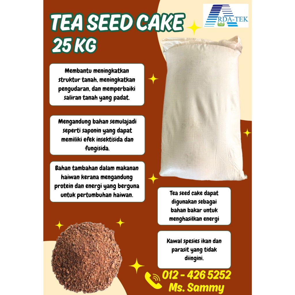 TEA SEED CAKE X 25KG / TEA SEED MEAL / MENINGKATKAN STRUKTUR TANAH ...