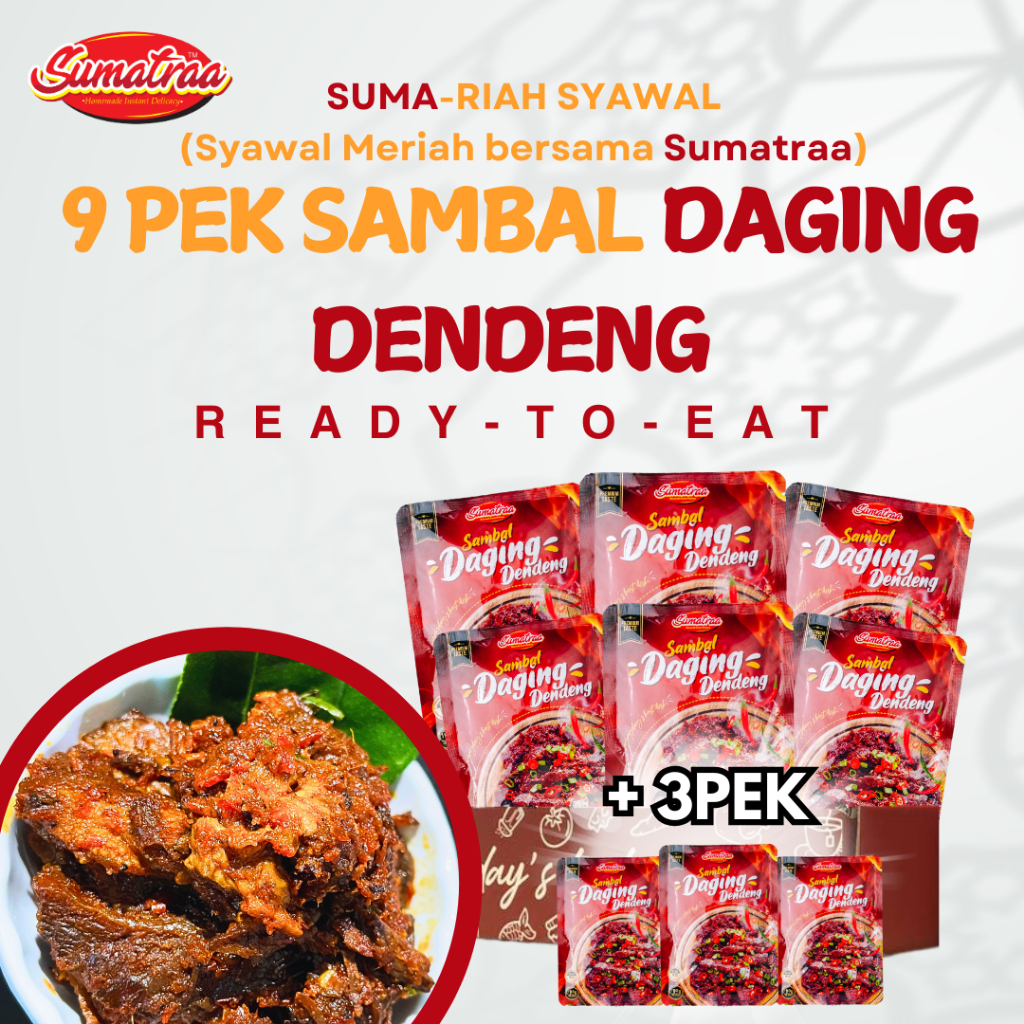 [Special Combo Syawal] Combo 6 + 3 Sambal Daging Dendeng Sumatraa Viral ...