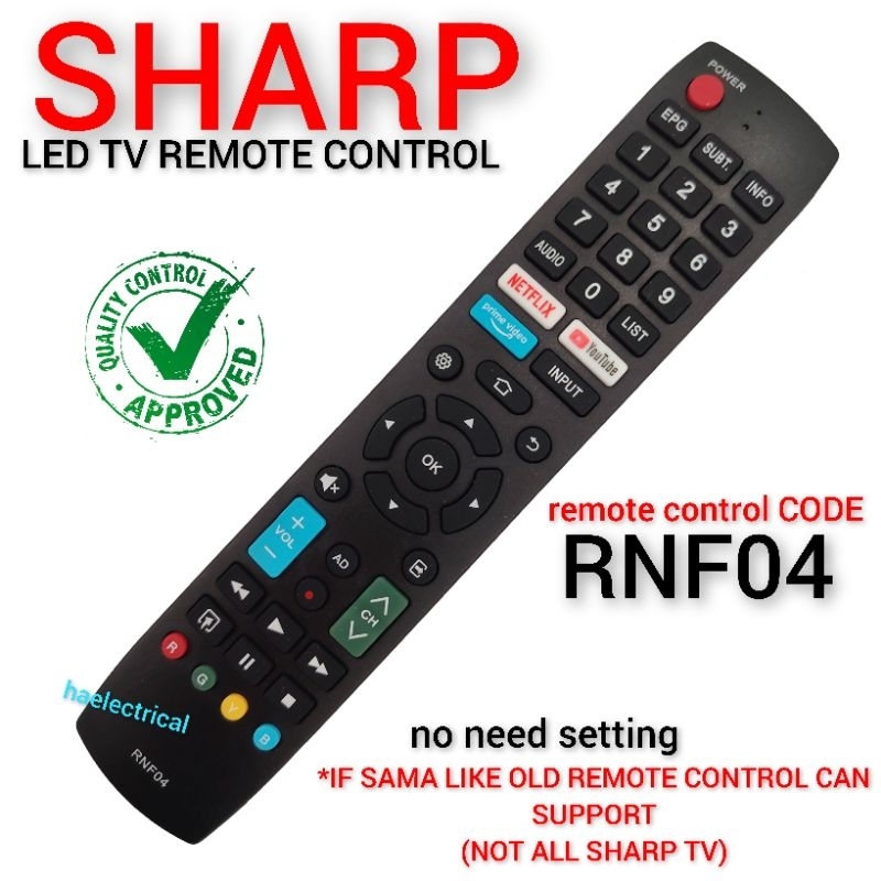 SHARP led tv REMOTE CONTROL RNF04 (oem) | Shopee Malaysia