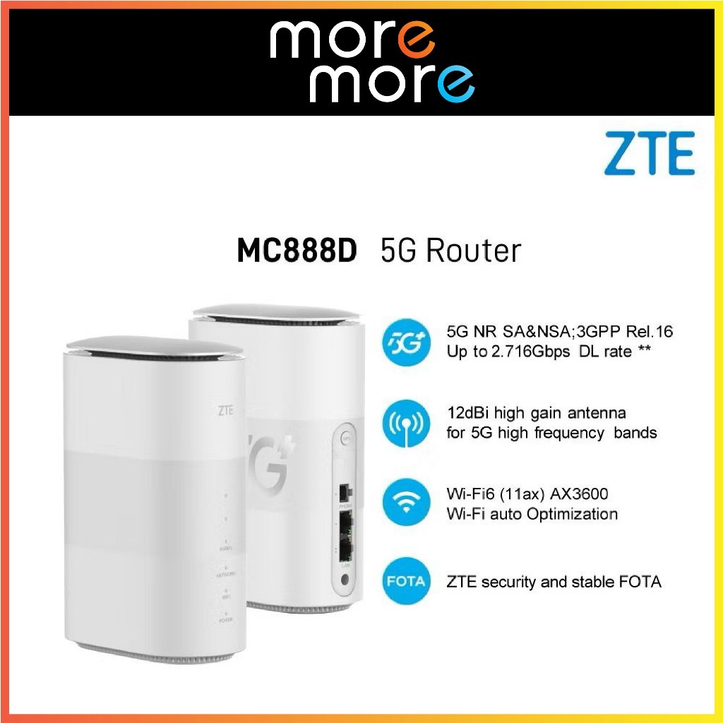 ZTE 5G Router MC888D | WiFi 6 | SA/NSA Dual Mode | 5G CPE | Up to 3 ...
