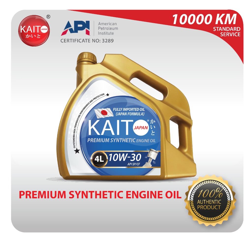 Kaito Japan 10W30 Premium Synthetic Engine Oil SP/CF - 4 Liters x 1 ...