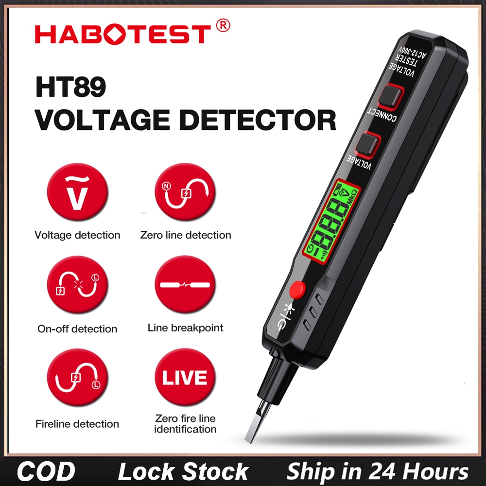 HABOTEST📢HT89 12~300V AC Voltage Detector Electric Test Pen NCV ...