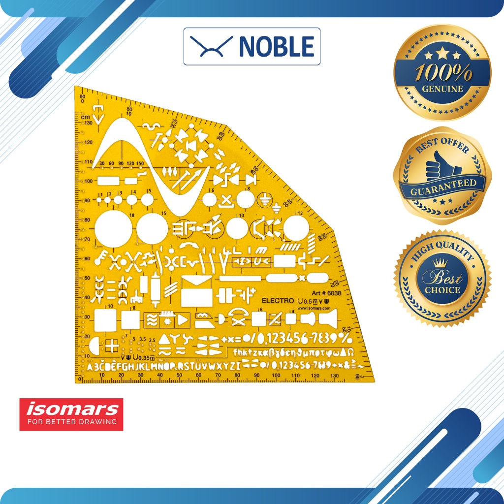 Isomars Electro Template #6038 - 285 electrical symbols and shapes (15.4cm) | Shopee Malaysia