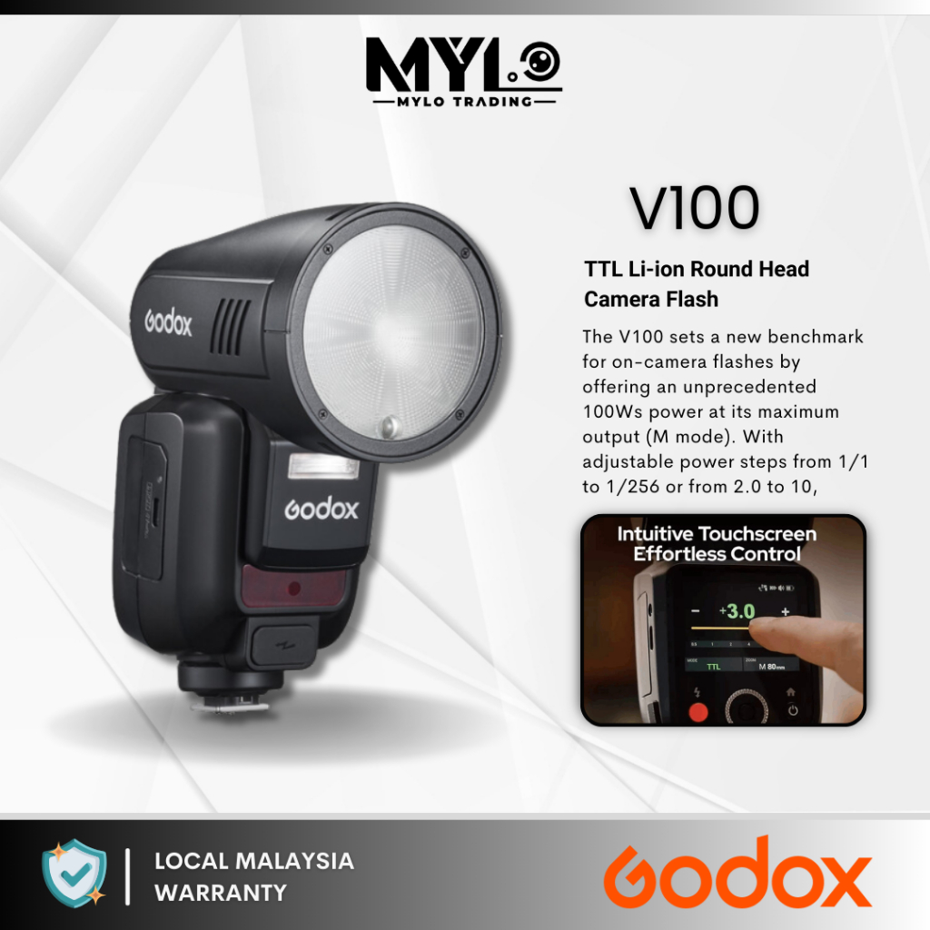 Godox V100 TTL Speedlight Flash 100Ws For Sony | Canon | NIkon | Shopee ...