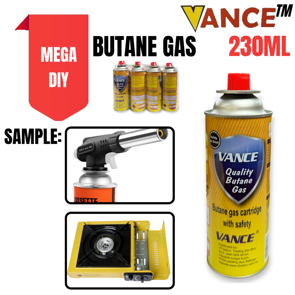 [1 TIN] VANCE Butane Gas Cartridge / Burner Gas Cartridge Portable Gas ...