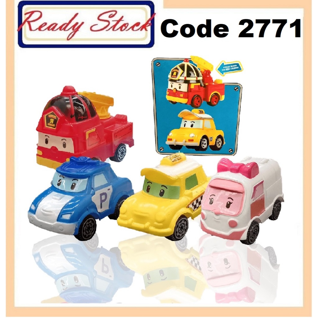 4 in1 Collection Mini Poli Car Toy Play For Kids Best Birthday Gift For ...
