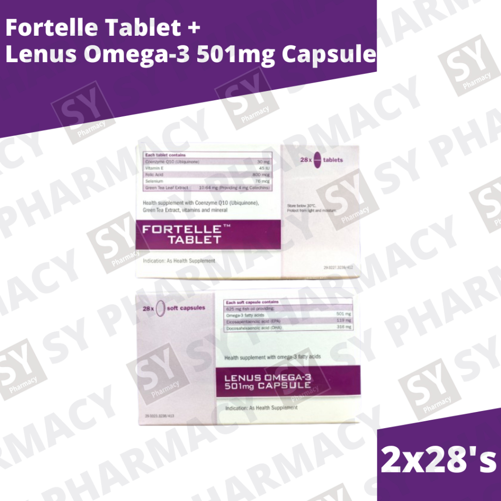 [CLEARANCE EXP 07/2025] Fortelle Tablet + Lenus Omega-3 501mg Capsule ...