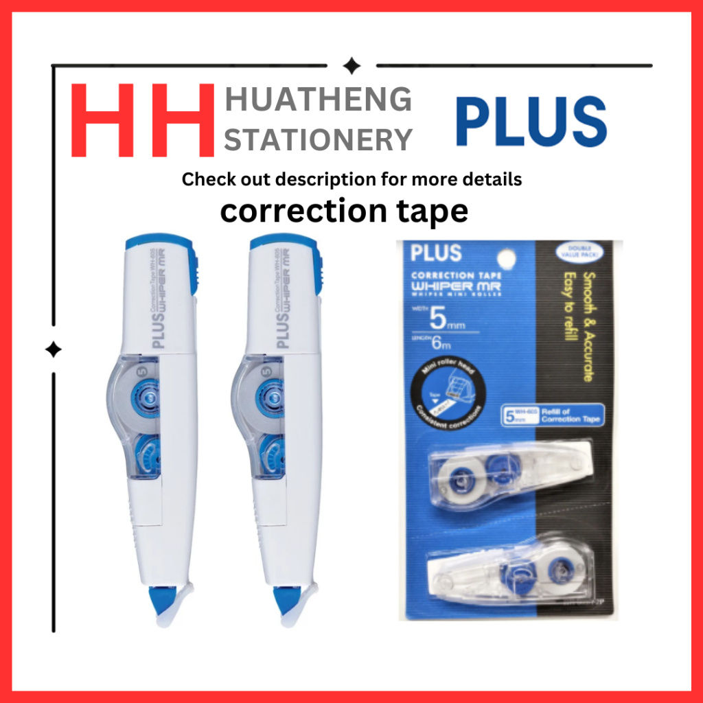 PLUS Whiper MR Correction Tape WH-605 / Refill Correction tape WH-605 ...