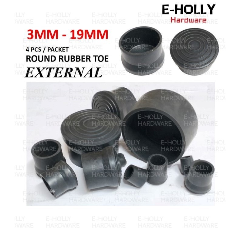 EHOLLY 4PCS / PACKET EXTERNAL ROUND RUBBER TOE 3mm - 19mm /GETAH KAKI ...