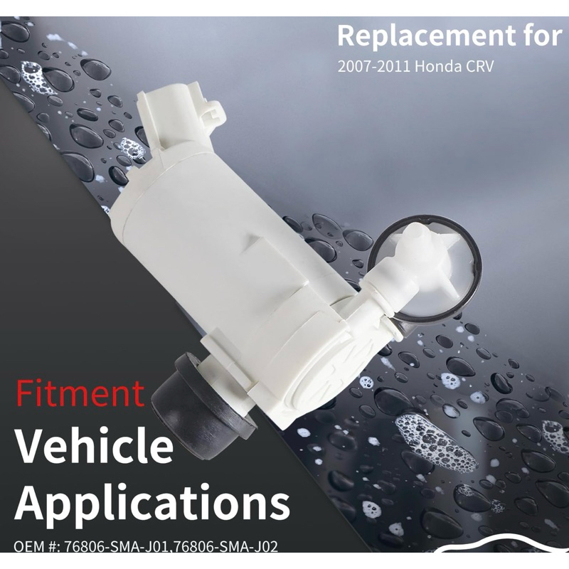 76806-SMA-J01 GENUINE PARTS WASHER (WIPER) TANK PUMP MOTOR 12V FOR USE ON: PERODUA,HONDA ...