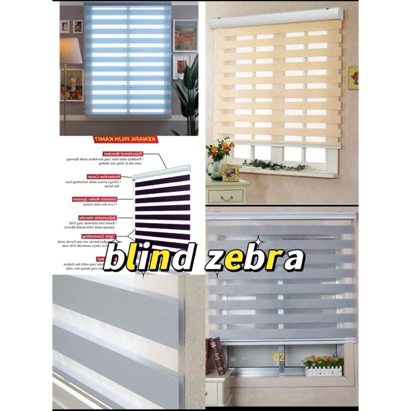 Bidai tingkap modern | blind curtain window | zebra roller blinds | tirai dapur panel | Shopee ...