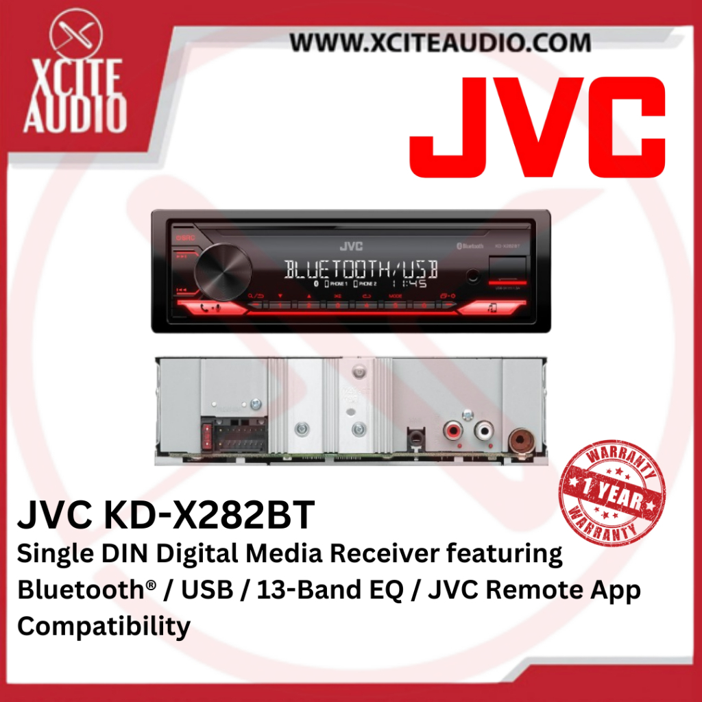 JVC KD-X282BT Digital Media Receiver with Bluetooth/USB/Spotify | Shopee Malaysia