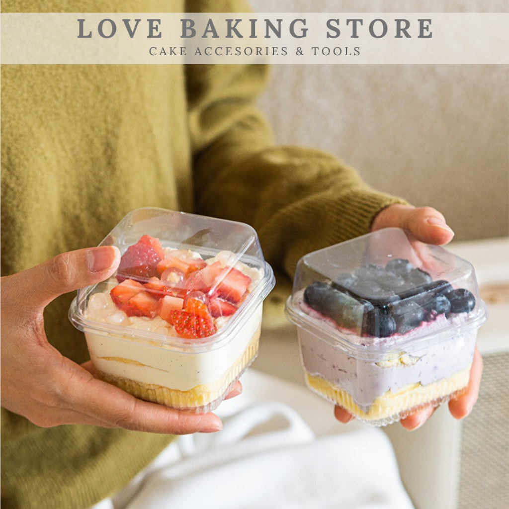 LBS • 250ml PET Plastic Mousse Cup Jelly Cups Mousse Bekas Cheese kek ...