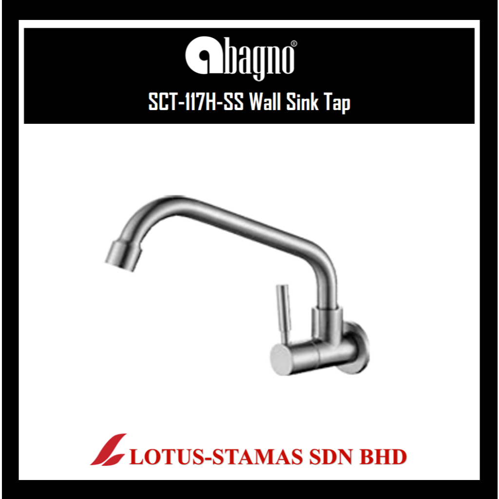 ABAGNO 304 Stainless Steel Wall Sink Tap (SCT-117H-SS) | Shopee Malaysia