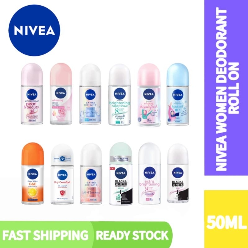 (READY STOCK)NIVEA WOMEN DEODORANT ROLL ON 50ML | Shopee Malaysia