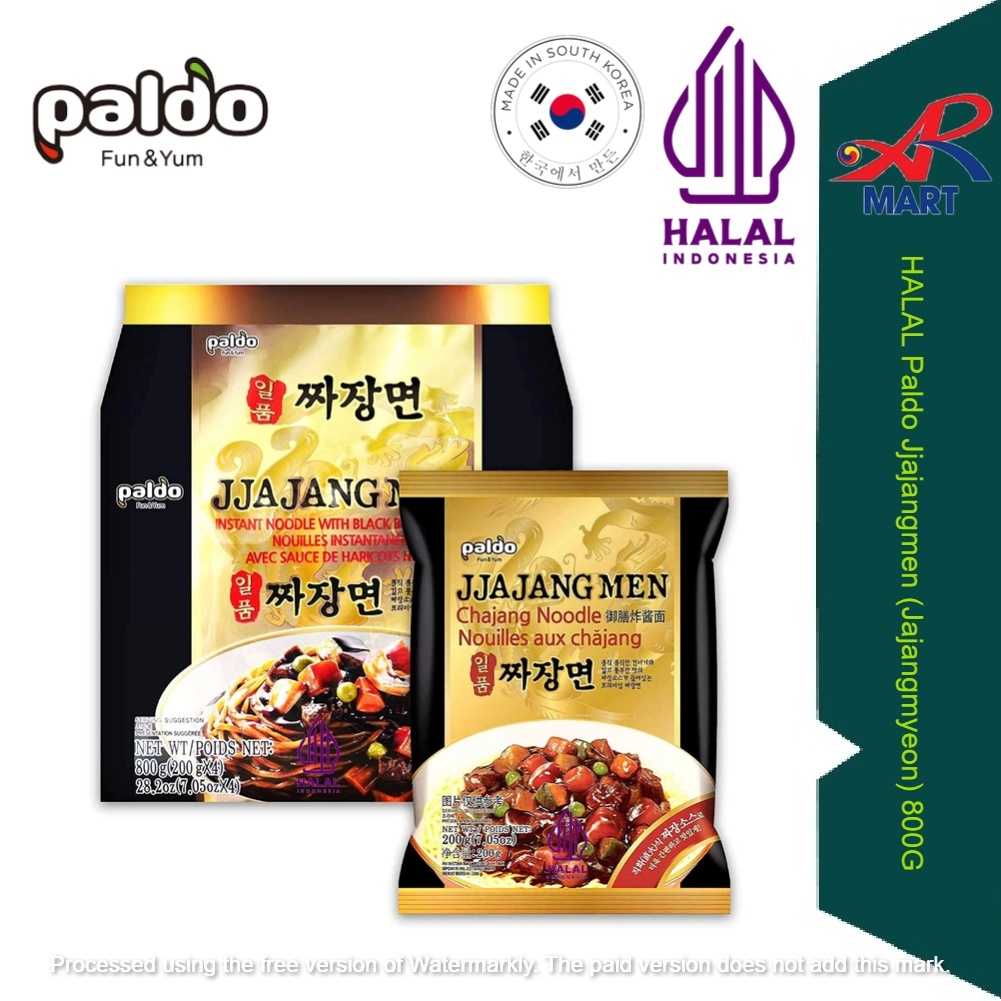 Halal Paldo Jjajangmen Chajang Noodle with Black Sauce (4 pack) - 800g/28.2oz | Shopee Malaysia