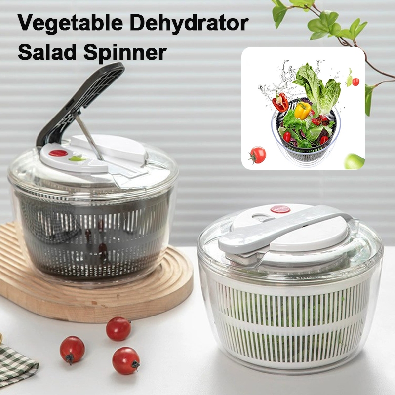 Press Salad Spinner Manual Dehydrated Vegetables Fruit Basket Water ...