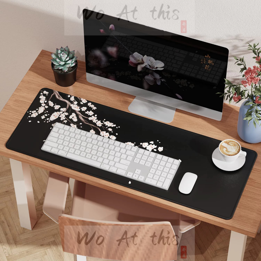 Large Mousepad/Keyboard Mat/Suede Smooth Mouse Pad/Mat Non-Slip Rubber ...