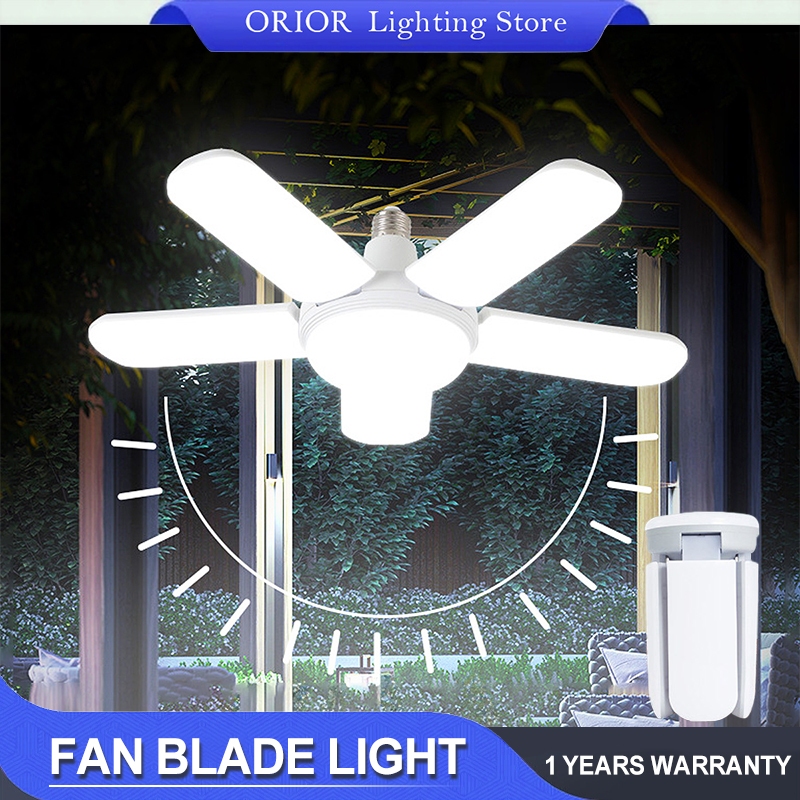 ORIOR LED Light Mini Fan Blade E27 6-Blade Fan Bulb Light Ceiling Light ...