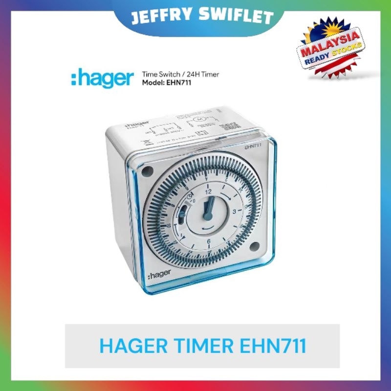 Hager Timer Model EHN711 Switch 24 Hour Original (New Model) | Shopee ...