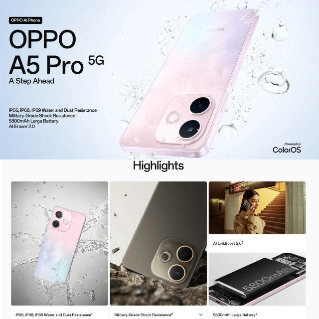OPPO A5 Pro 5G Smartphone | 8GB + 256GB |Splash Touch | Military-Grade Shock Resistance | IP69 ...