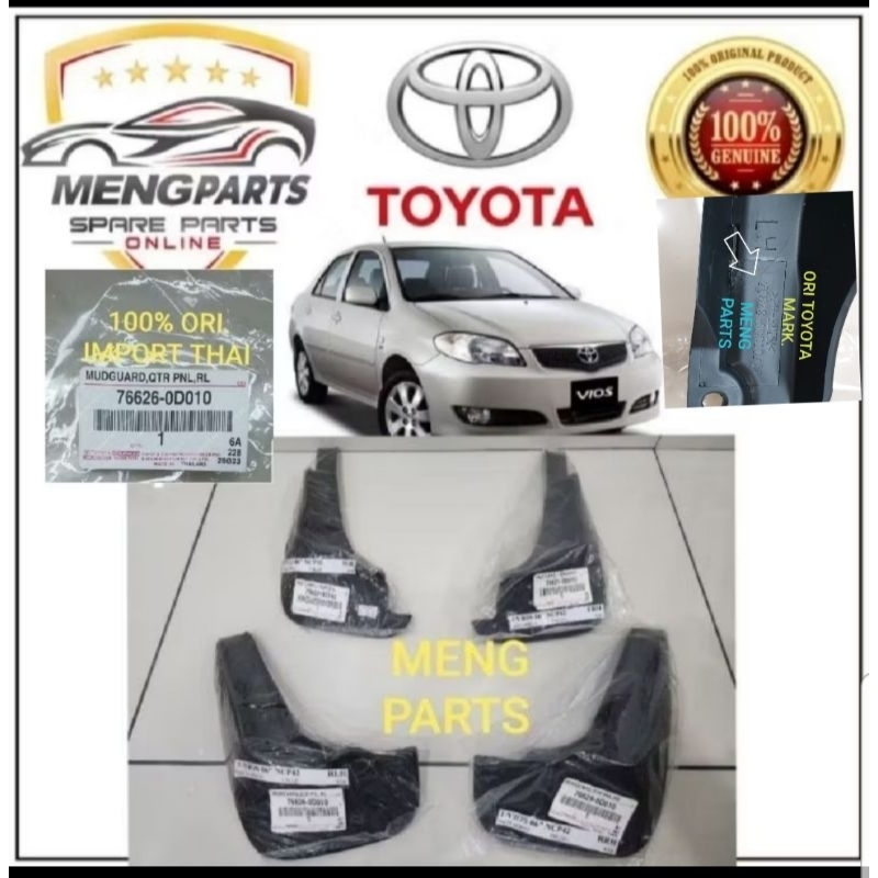 ORIGINAL TOYOTA VIOS NCP42 2003Y-2007Y FRONT MUDFLAP & REAR MUDFLAP ...