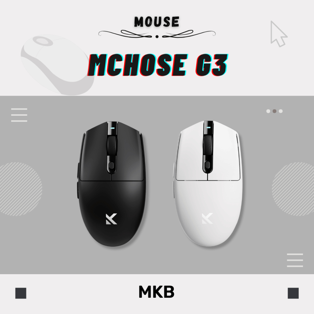 Mchose G3 High Performance 1KHz Polling Rate Tri-Mode Bluetooth Wireless Gaming Mouse PAW3395 ...