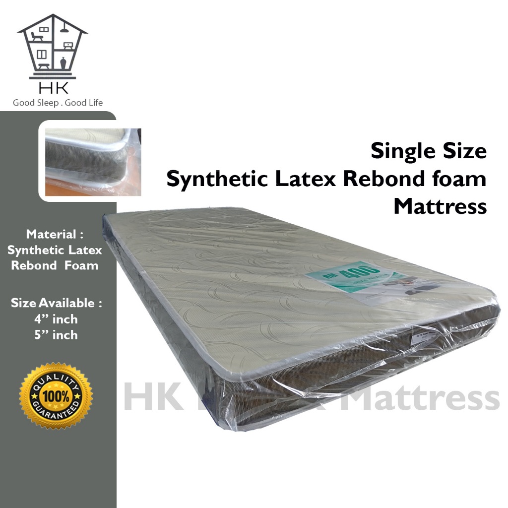 [READY STOCK] SINGLE Synthetic Latex Rebond Foam Mattress 4''5 ...