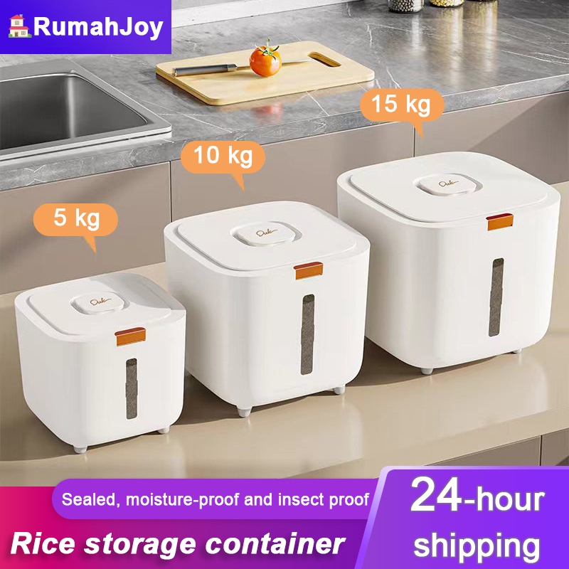 🔥24h MY🔥 5KG 10KG 15KG Airtight Rice Storage Container，Anti-Insect ...